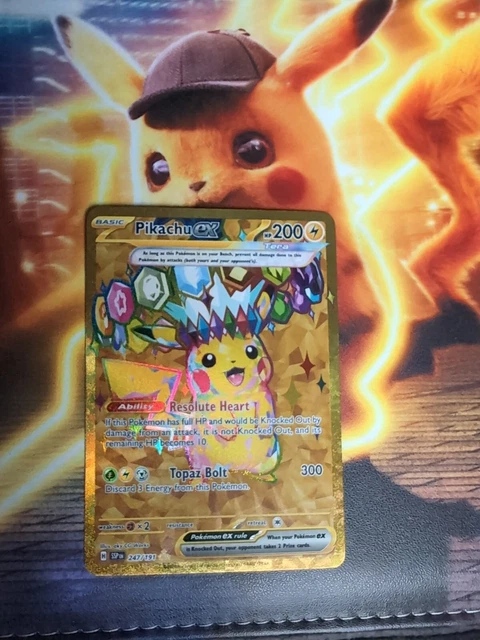 PIKACHU EX SURGING Sparks 247/191 GOLD Hyper rare Pokemon TCG Card PACK ...