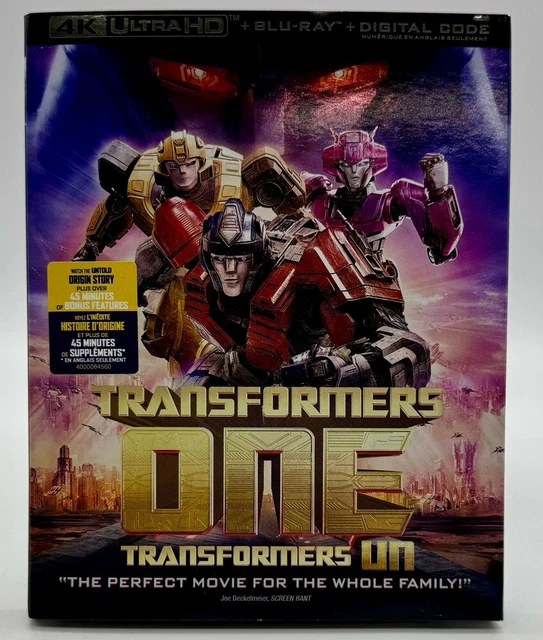 TRANSFORMERS ONE 4K UHD + Blu-Ray + Digital Code - NEW AND SEALED $25. ...