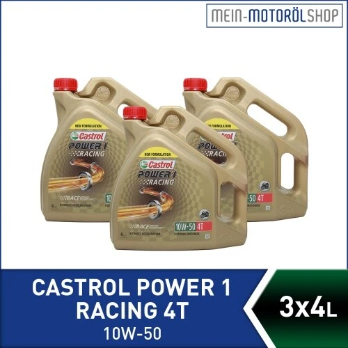 CASTROL POWER 1 Racing 4T 10W-50 3x4 litres = 12 litres EUR 108,69 ...