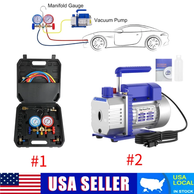 VACUUM PUMP 110V 120V 60Hz Refrigerant Equipment HVAC Air Conditioner ...