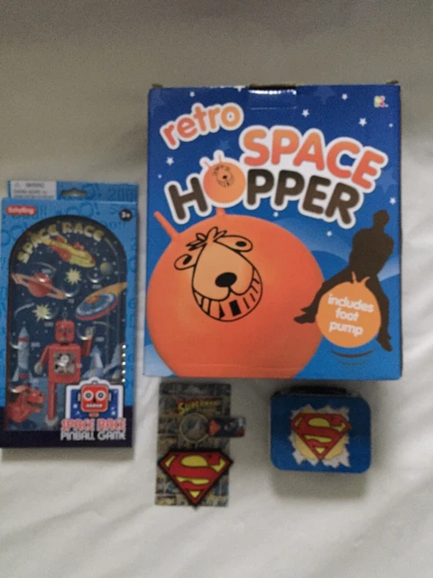 SPACE HOPPER, PINBALL, Superman Keyring & Mini Metal Case, ALL NEW, Toy ...