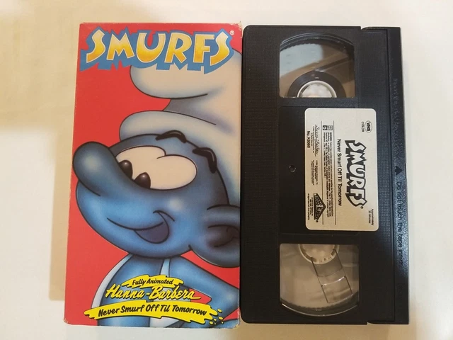 SMURFS VHS NEVER Smurf Off Til Tomorrow RARE Hannah Barbera SLIP SLEEVE ...