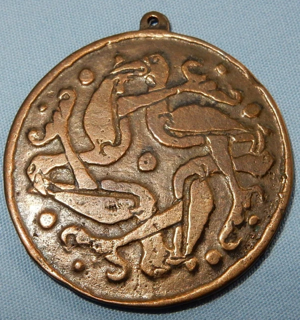 ANTIQUE MEDAL TOKEN POSS CELTIC FOB - SYMBOL OF STORKS - 30 mm ...