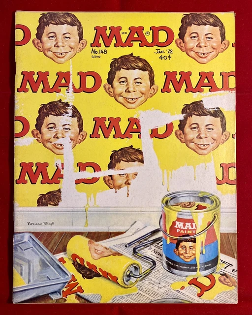 VINTAGE MAD MAGAZINE Alfred E. Neuman Paint Can Cover #148 January 1972 ...
