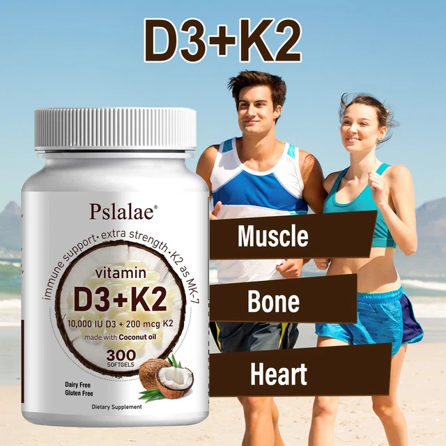 VITAMIN D3+K2 MK7 10000 IU - Strong Bones, Immune Support - with ...