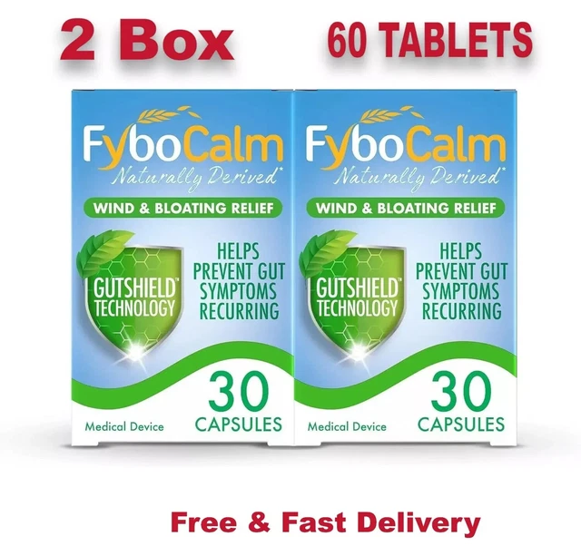 FYBOCALM WIND & Bloating Abdominal Pain Relief, Naturally Derived, 60 ...