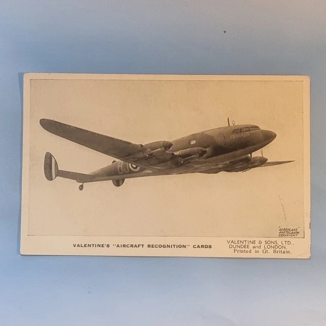 WW2 AIRCRAFT RECOGNITION Postcard C1940 RAF De Havilland Albatross ...