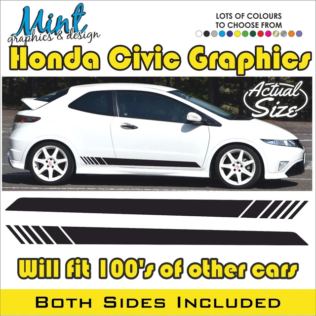 HONDA CIVIC TYPE R Side Sport Vinyl Stripes Decals Stickers Graphics NO ...