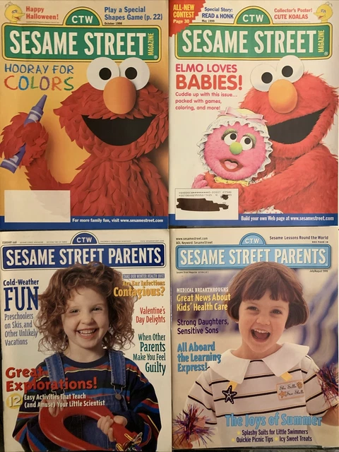 LOT DE 4 Magazines Sesame Street & Parents 1998/1999 + Bonus 1998 ...