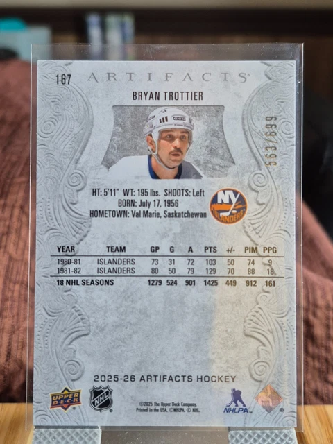 2025-26 UD ARTIFACTS #167 Greats Bryan Trottier 563/699 New York ...