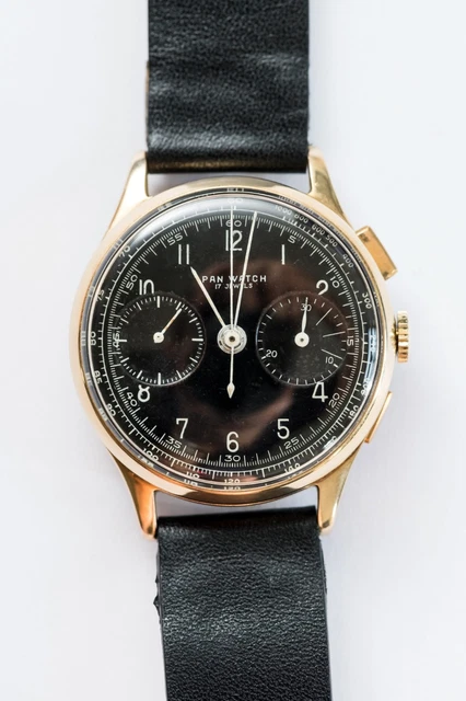 PAN WATCH VINTAGE chronograph 1940s with Landeron 47 movement and glass ...