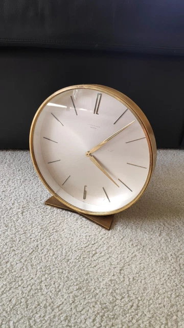 VINTAGE JUNGHANS MEISTER Brass Desk table mantel CLOCK Art Deco ...