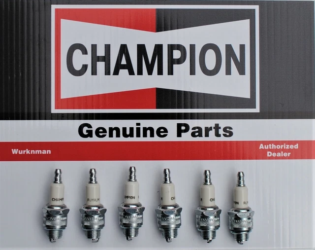 6 PACK OF Genuine Champion Spark Plugs RJ19LM for Engine for Briggs ...