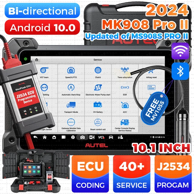 2024 AUTEL MAXISYS MK908 PRO II Elite J2534 Programming Diagnostic Tool ...