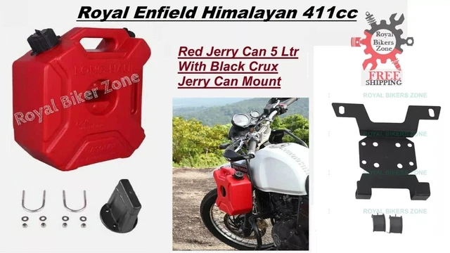 ROYAL ENFIELD &HIMALAYAN 411cc" Red "Jerry Can" With "Jerry Can Mount ...