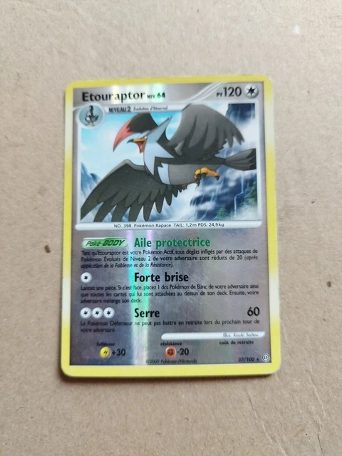 CARTE POKÉMON ETOURAPTOR 27/100 Rare Diamant Et Perle Tempête holo ...