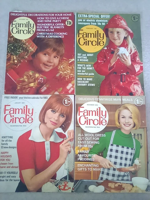 VINTAGE FAMILY CIRCLE Magazines 1964 65 67 68 fashion beauty crafts ...