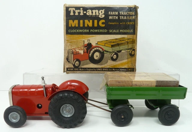 VINTAGE TRIANG MINIC 83M Clockwork Farm Tractor With Trailer £159.99 ...
