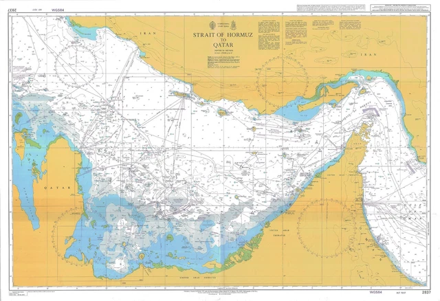CARTE MARINE NAUTIQUE Admiralty 2837 Du Détroit D'Hormuz Au Qatar ...