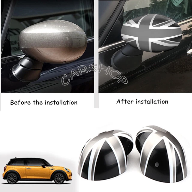 BLACK UNION JACK Side Mirror Cover Cap For MINI Cooper F54 F55 F56 F57 ...