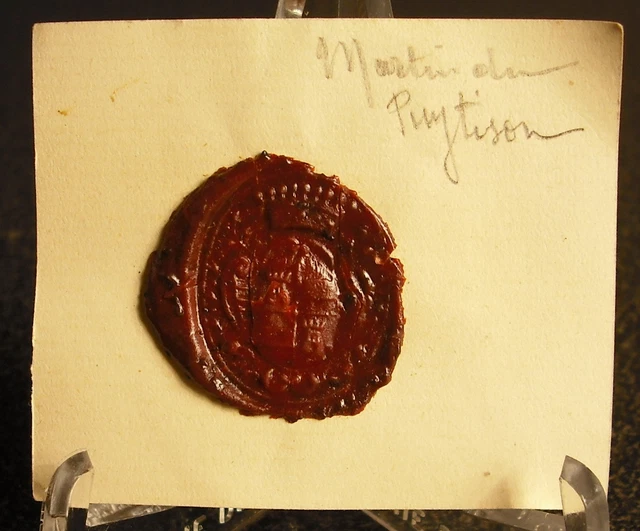 MARTIN DU PUYTISSON Cachet de cire armoiries seal Sceau tampon ...