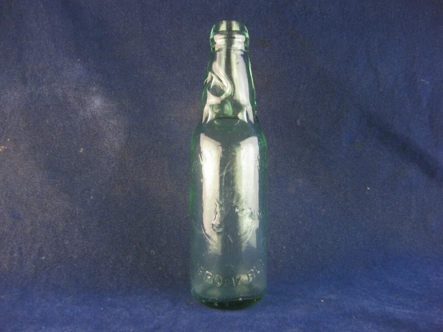 54418 OLD VINTAGE Antique Glass Bottle Codd Patent 4 Narrow Neck ...