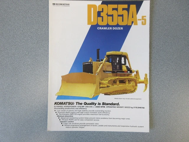 KOMATSU D355A-5 CRAWLER Dozer Brochure 6 Page $30.00 - PicClick