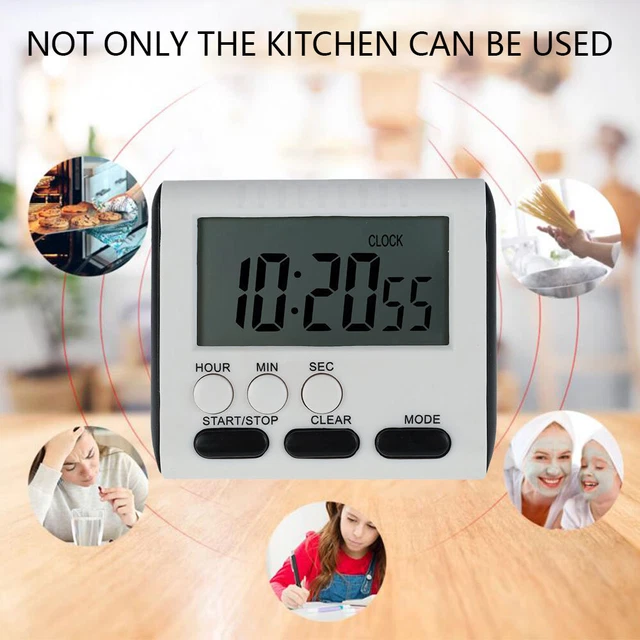 DIGITAL KITCHEN CLASSROOM Timer LCD Display Clock with Alarm Students ...
