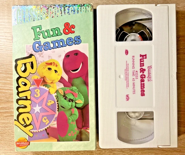 BARNEY BARNEY'S FUN and Games VHS 2000 Classic Collection White Tape ...