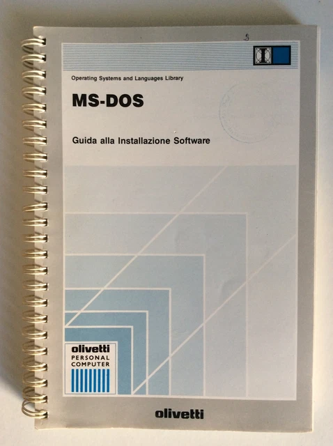 LIBRO MANUALE MS-DOS 3.30 Olivetti GUIDA INSTALLAZIONE SOFTWARE EUR 9 ...