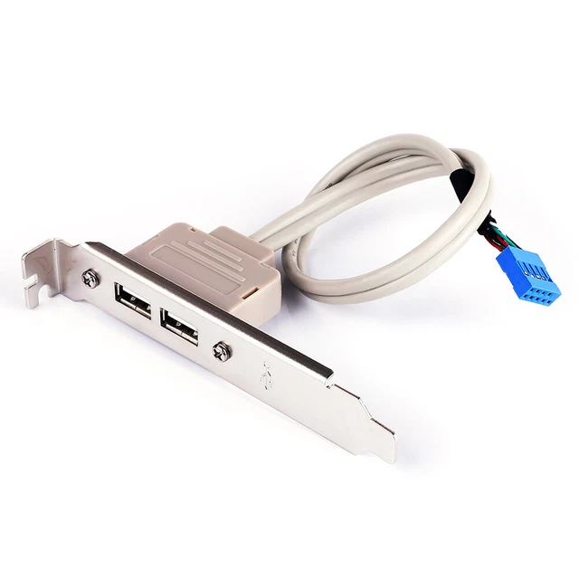 9 PIN IDC Motherboard Female Header to Dual USB 2.0 Cable for Desktop ...