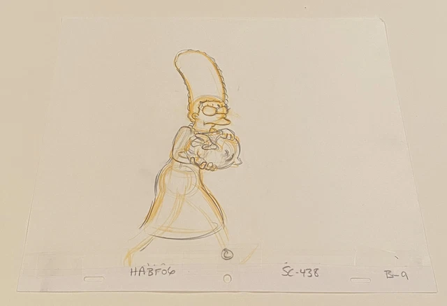 SIMPSONS ORIGINAL PRODUCTION Animation Sketch Drawing Cel Apu Rare! EUR ...