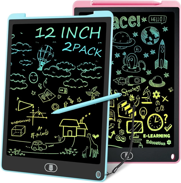 12 INCH 2 Pack LCD Drawing Tablet Kids Colorful Writing Pad, Writing ...