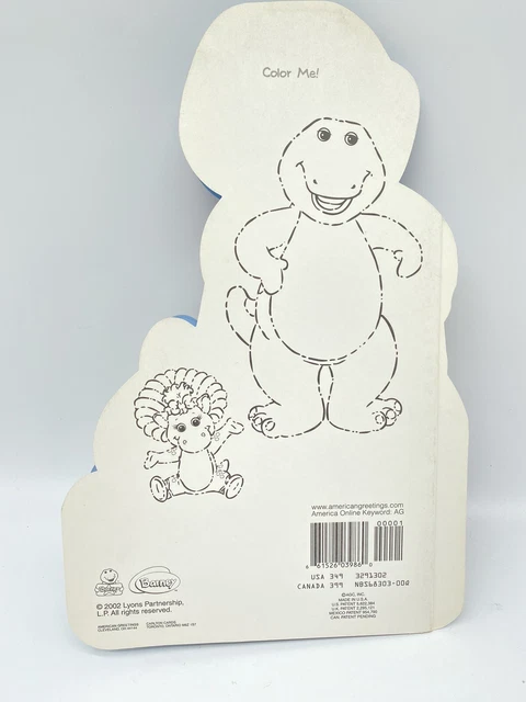 NEW OLD STOCK Vintage 2002 Barney Baby Bop Jumbo Birthday Greeting Card ...