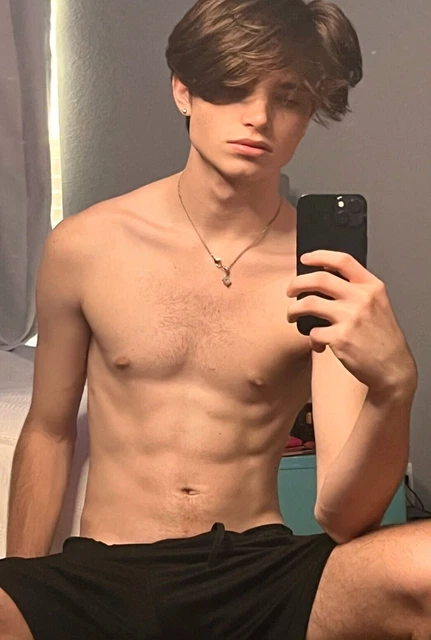 Shirtless Young Shaggy Head Of Hair Swimmers Body Male Hunk Guy Photo