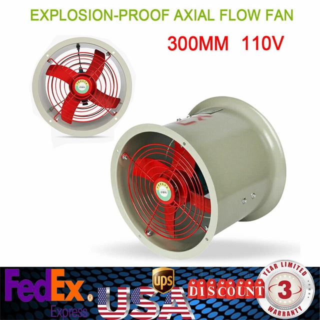 EXTRACTOR FAN 12'' Explosion-proof Tube Axial Duct Fan Cylinder Pipe ...