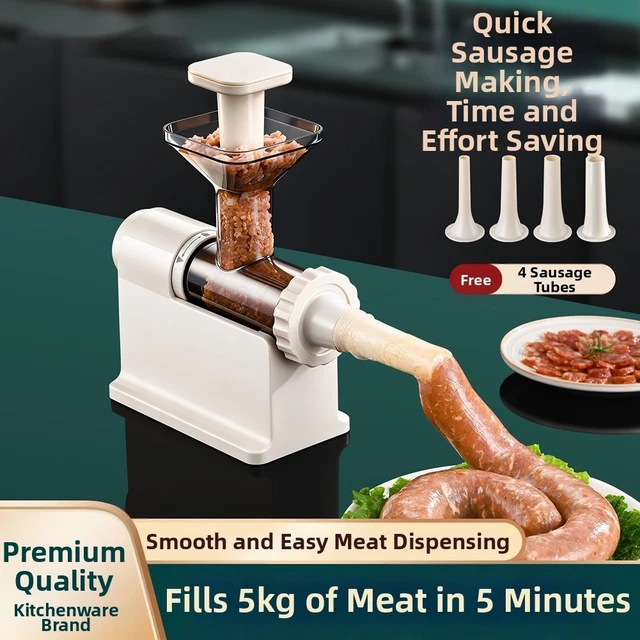 HAND CRANK TOOL Rotary Meat Stuffer Manual Hand Stuffer Enlarged Feed ...