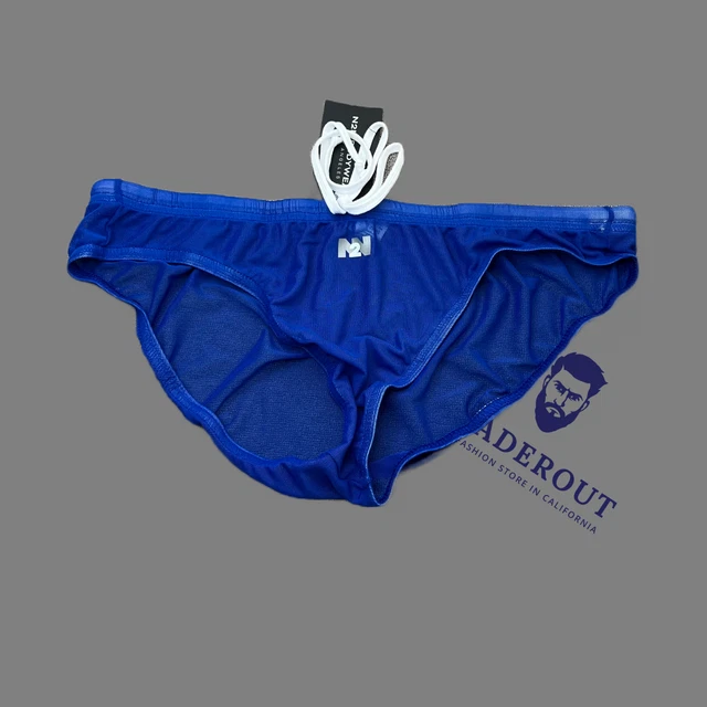 N2N BODYWEAR MEN black sheer mesh swim brief swimwear underwear size M ...