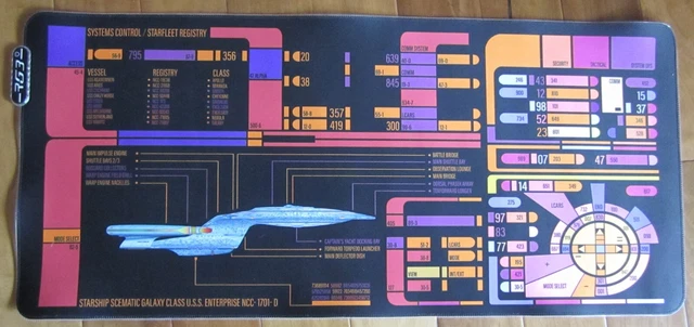 STAR TREK CONTROL Console Display Led Rgb Mousepad For Desk Gaming ...