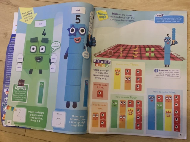 NUMBERBLOCKS, 1-5 NUMBER Block bundle Toy Magazine Cbeebies Maths Eyfs ...