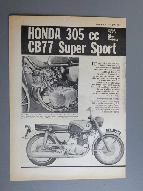R&L EX-MAG VINTAGE Advertisement: Honda 305 cc CB77 Super Sport ...