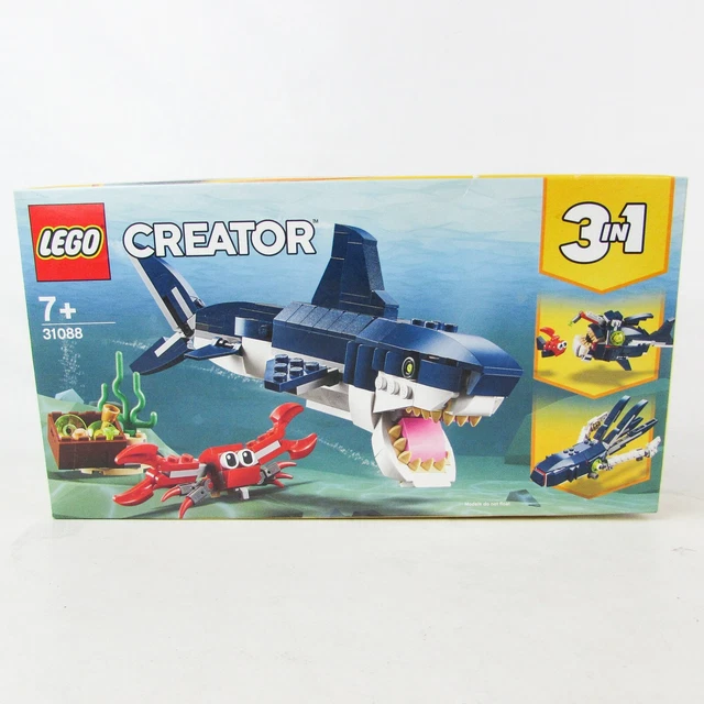 LEGO CREATOR DEEP Sea Creatures 31088 Shark Crab Squid Crab 3-in-1 New ...