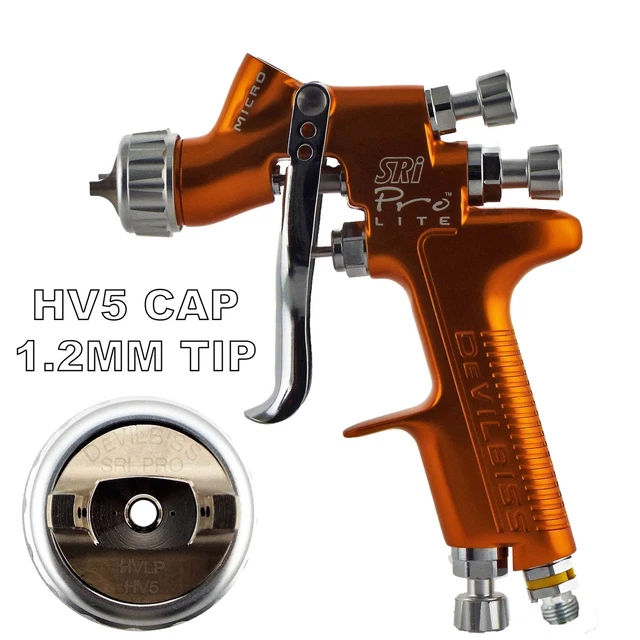 DEVILBISS SRI PRO Lite HV5 Air Cap 1.2mm Fluid Tip HVLP Air Spray Paint ...
