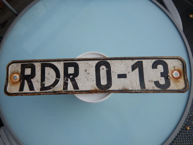 ORIGINAL DDR KENNZEICHEN Nummernschild Kfz Schild Auto Oldtimer RDR 0 ...