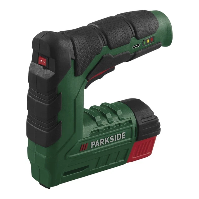 PARKSIDE CORDLESS NAILER Stapler Nail Gun Tacker 4V Li-Ion PAT 4 D6 £23 ...