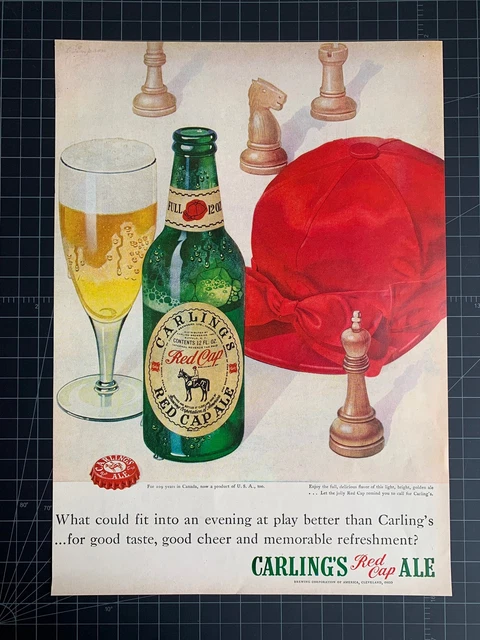 VINTAGE 1949 CARLINGS Red Cap Ale Print Ad $19.50 - PicClick