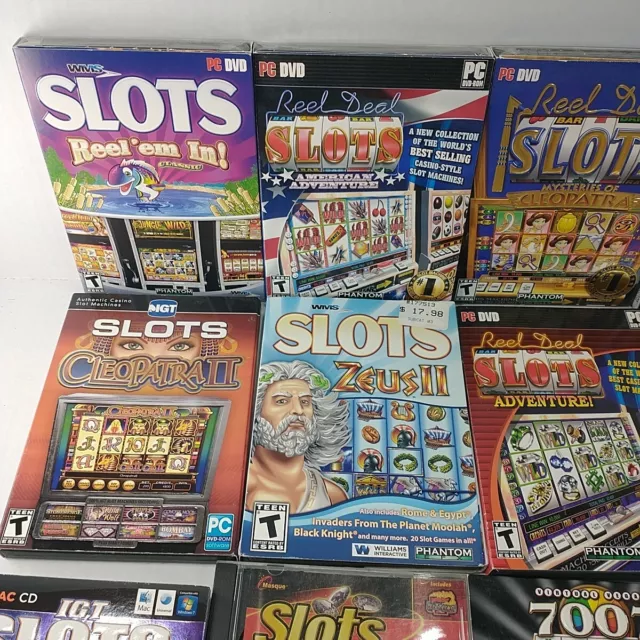 LOT OF 15 "SLOTS" PC CD/DVD's Computer Games IGT/Reel Deal/WMS Large ...