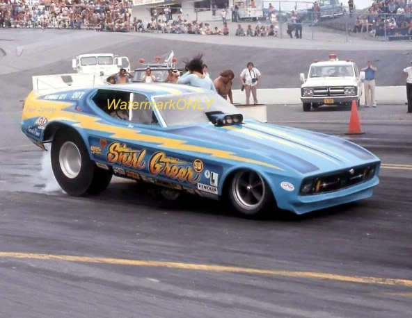 &SHIRL GREER& 1971 "Chain Lightning" Ford Mustang NITRO PHOTO de ...