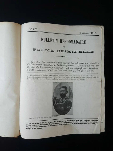 RARE! BULLETIN hebdomadaire de police criminelle - Reliure 52 numéros ...