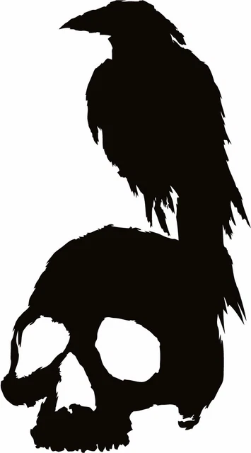 8& RAVEN SILHOUETTE vinyl decal sticker raven, crow, birds, Halloween £ ...